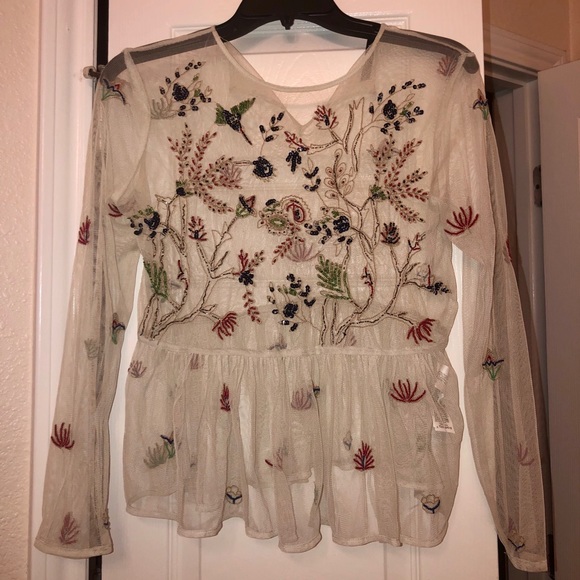 ASOS | Tops | Asos Sheer Beaded Top | Poshmark